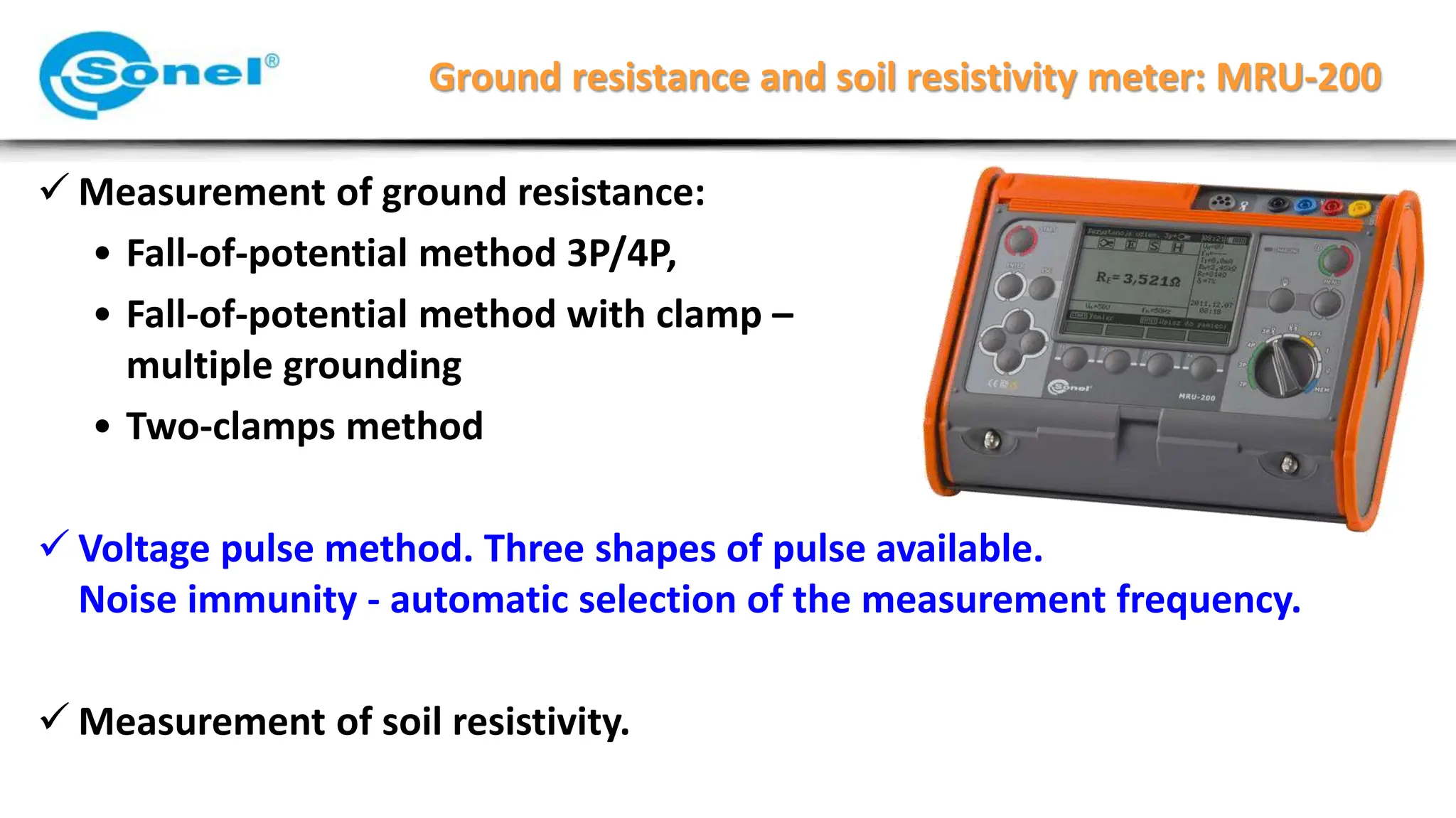 Measurement of Grounding resistance with Sonel devices | PPTX