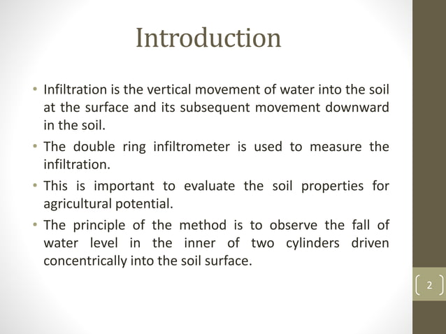 Measurement of infiltration | PPTX