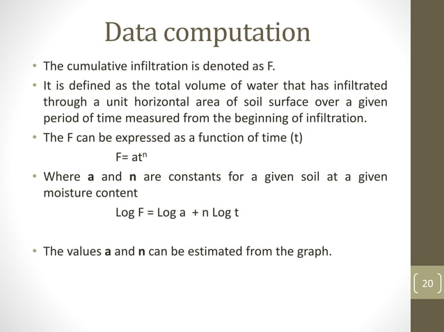 Measurement of infiltration | PPTX