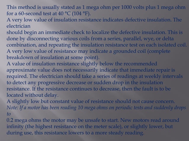Measurement Of Insulation Resistance Javid Iqbal Sodagar Converted Ppt 6485