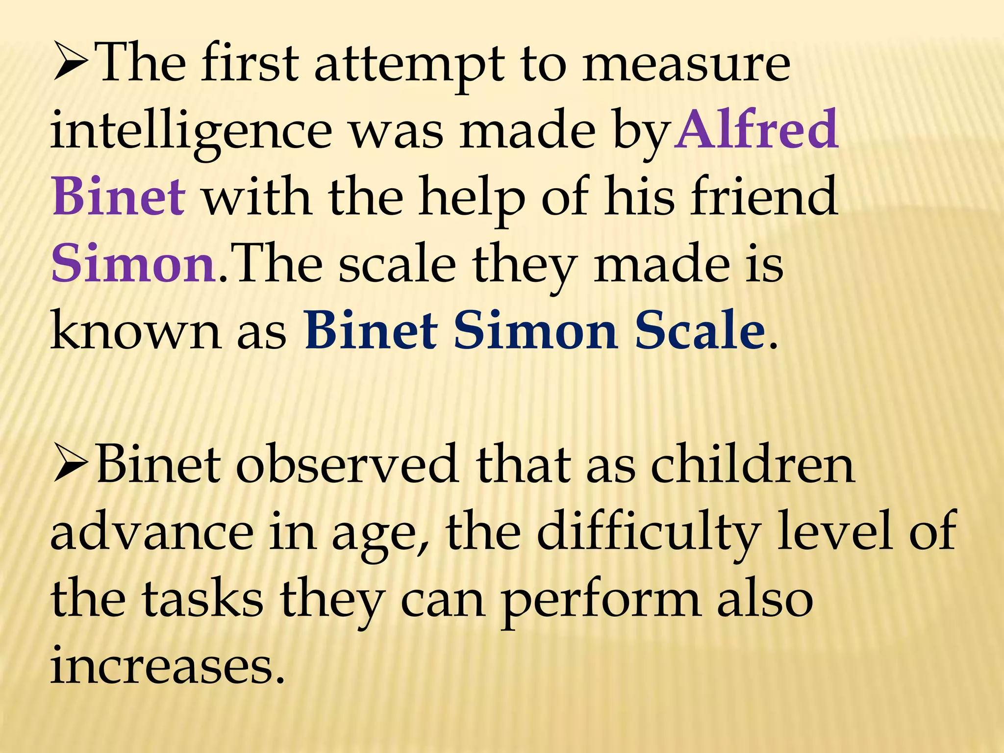 Measurement of intelligence | PPTX