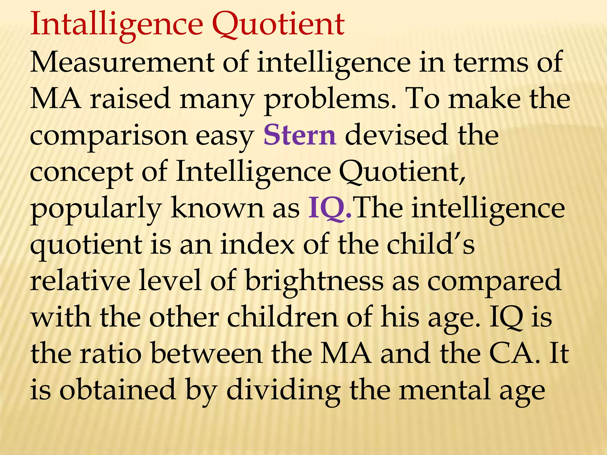 Measurement of intelligence | PPTX