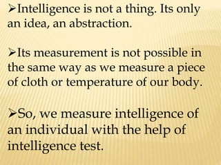 Measurement of intelligence | PPTX