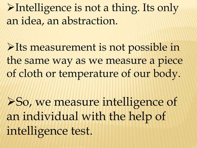 Measurement of intelligence | PPTX | Science