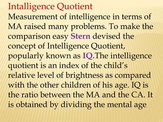 Measurement of intelligence | PPTX