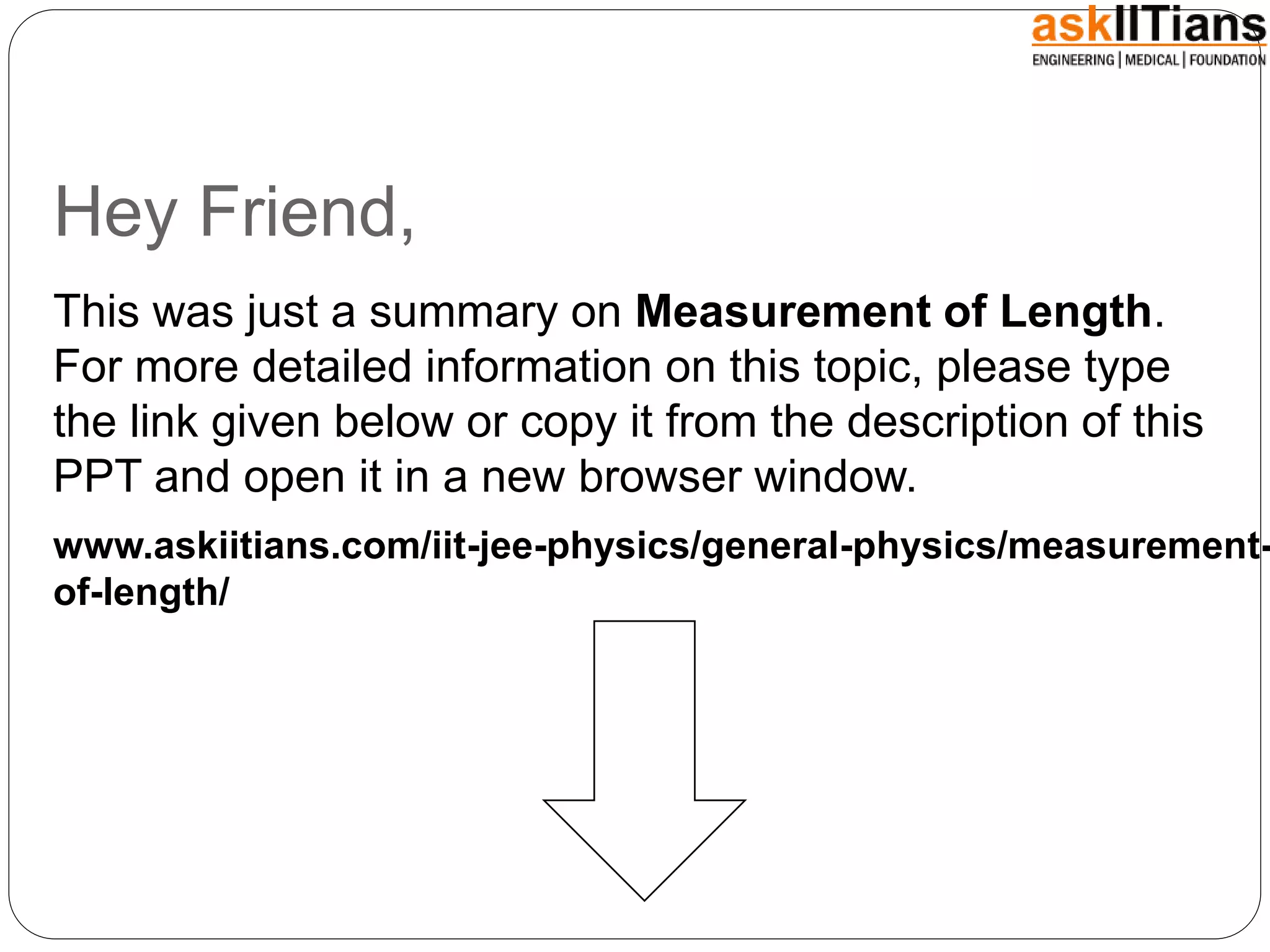 Measurement of Length | Physics | PPTX