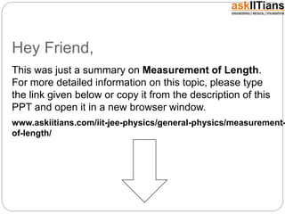 Measurement of Length | Physics | PPTX