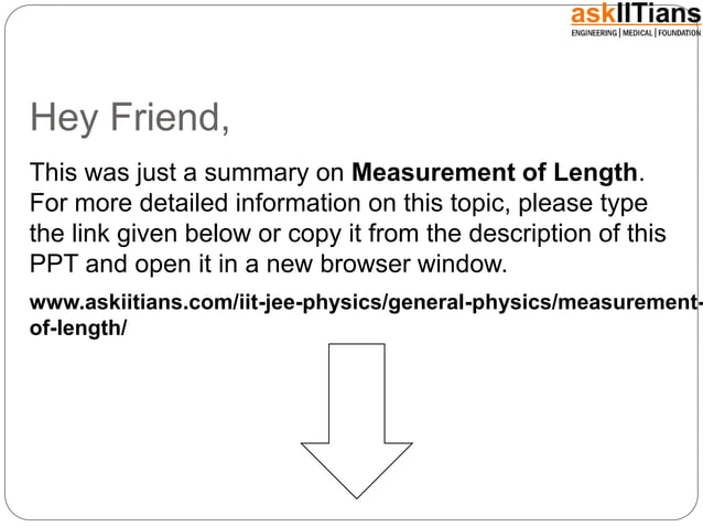 Measurement of Length | Physics | PPTX | Physics | Science