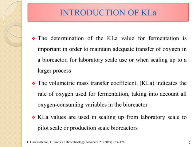 Measurement of mass transfer coefficient (k la) | PDF