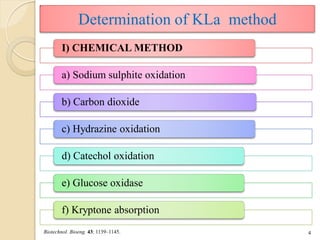 Measurement of mass transfer coefficient (k la) | PDF