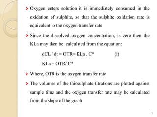 Measurement of mass transfer coefficient (k la) | PDF