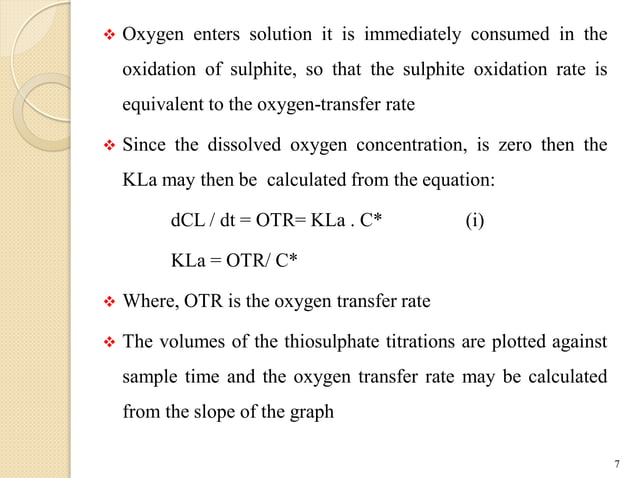 Measurement of mass transfer coefficient (k la) | PDF
