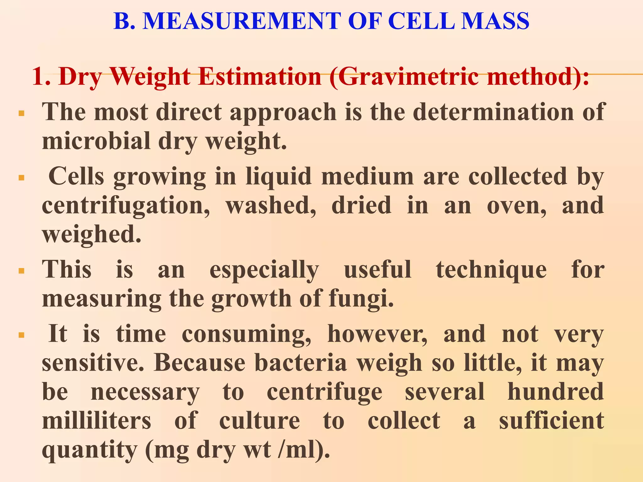 Measurement of microbial growth | PPTX