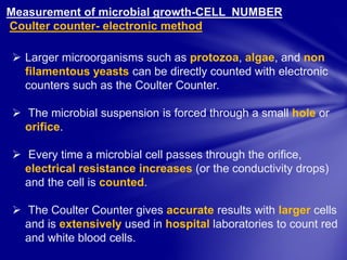 Measurement of microbial growth | PPTX