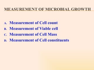 Measurement of Microbial Growth, cell number and cell mass.pptx