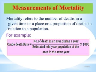 MEASUREMENT OF MORBIDITY & MORTALITY..ppt