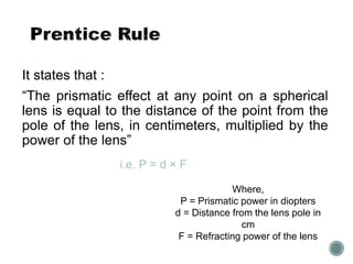 Measurement of optical center of ophthalmic lenses | PPTX