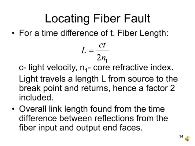 Measurement of optical fiber length | PPT