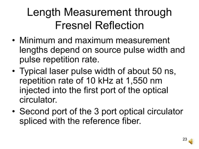 Measurement of optical fiber length | PPT