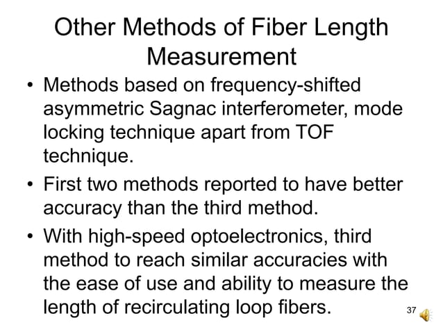 Measurement of optical fiber length | PPT