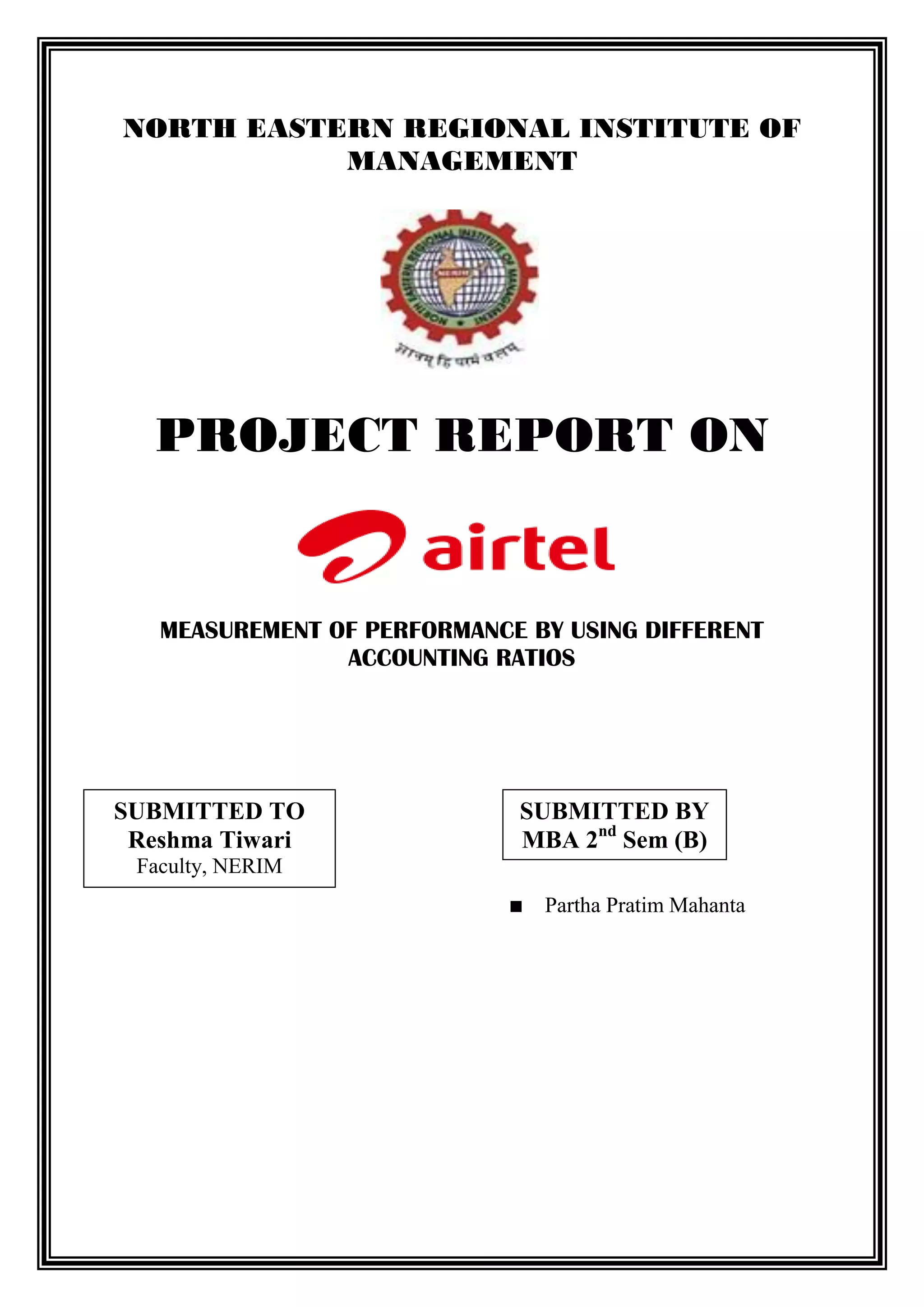 Measurement of performance of bharti airtel by using different ratios | PDF