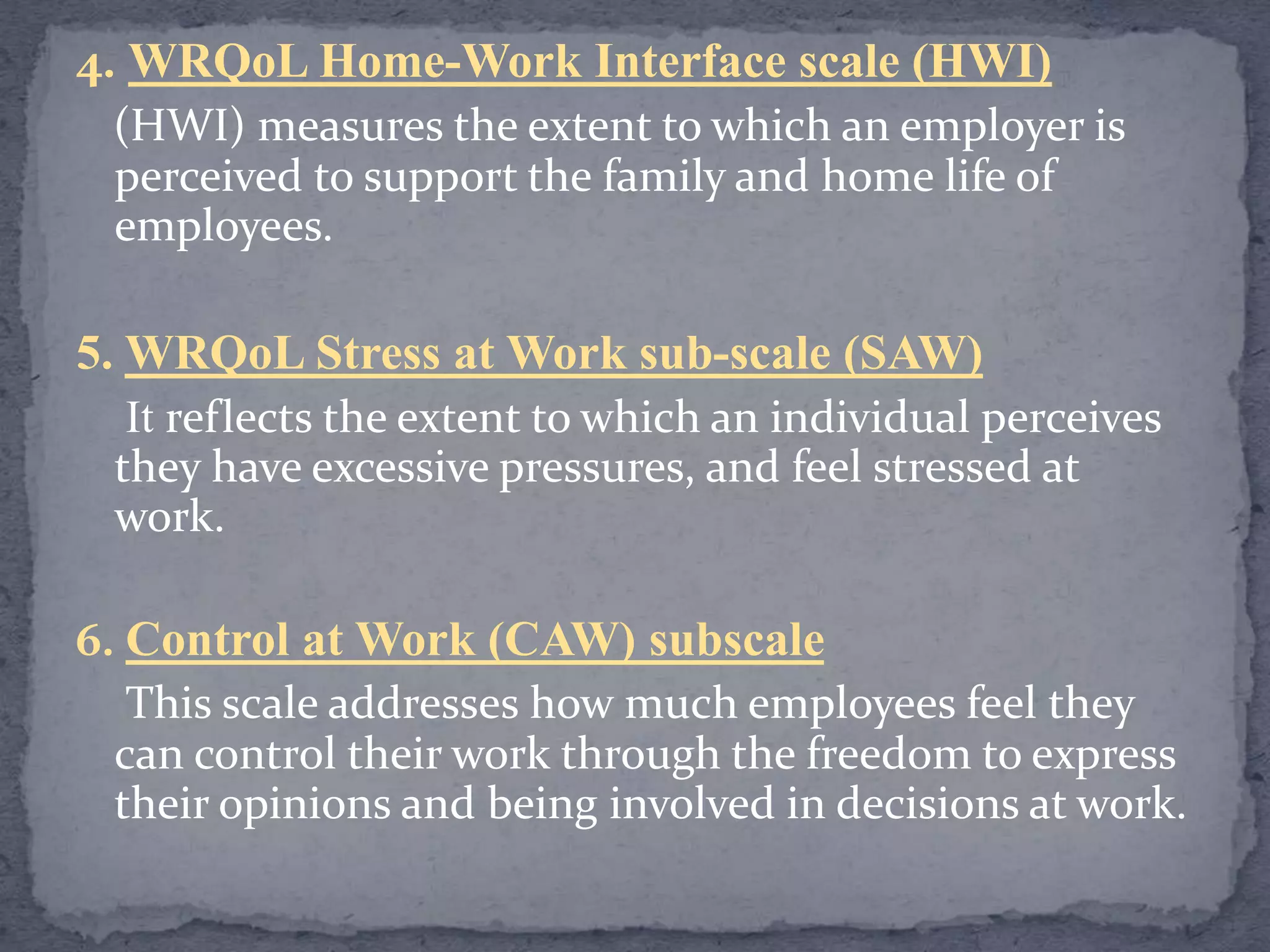 Measurement of qwl | PPTX