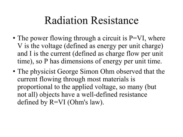 Measurements of Rediation Resistance in Antenna | PPTX | Physics | Science