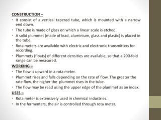 Measurement of rate of flow of fluid | PPTX