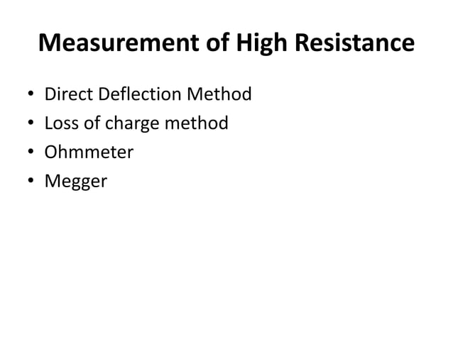 Measurement of resistance | PPTX