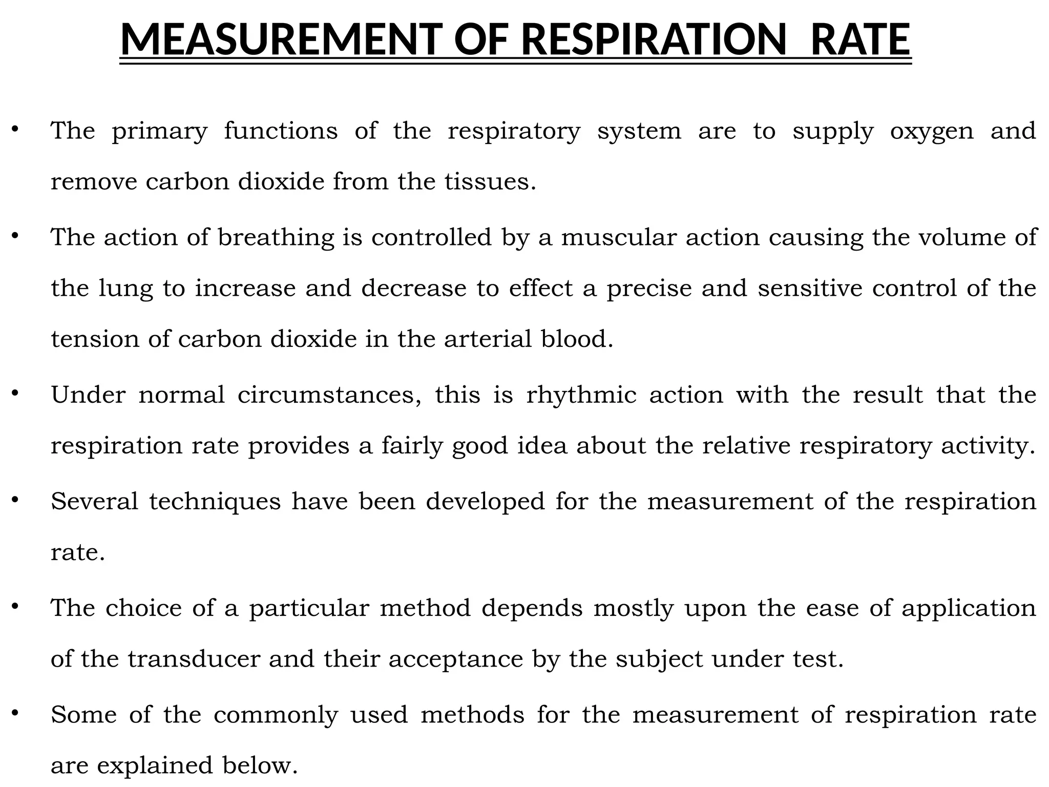 MEASUREMENT OF RESPIRATION RATE.pptxjhinoljoijo;no;j | PPTX