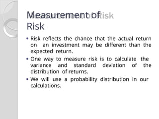 Measurement of Risk theory and investment.pptx