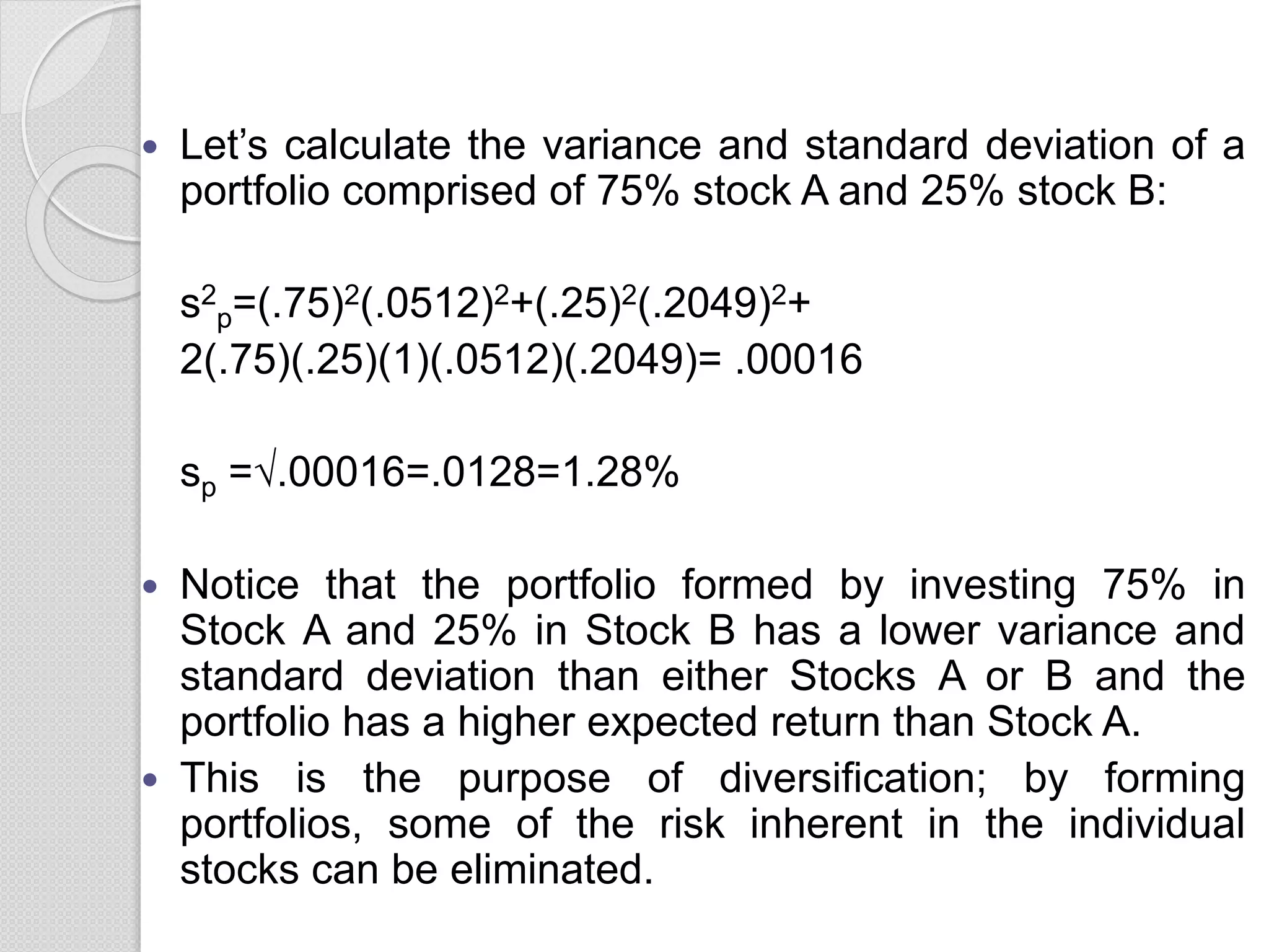 Measurement of Risk and Calculation of Portfolio Risk | PPTX