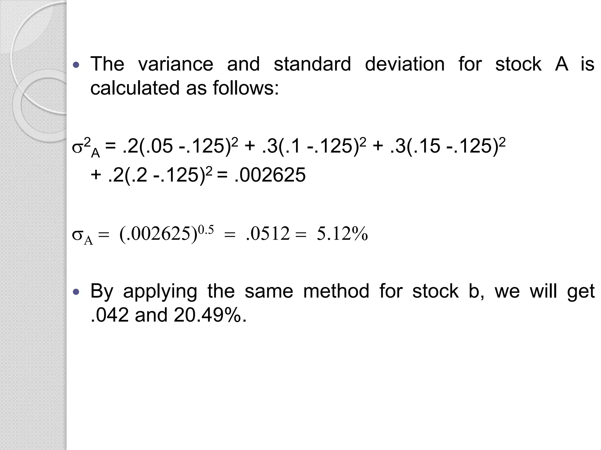 Measurement of Risk and Calculation of Portfolio Risk | PPTX