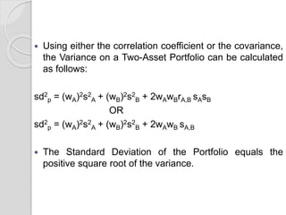 Measurement of Risk and Calculation of Portfolio Risk | PPTX