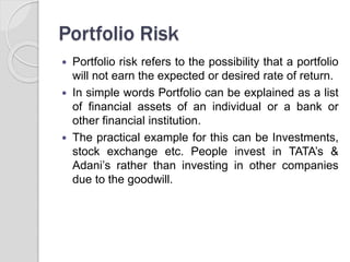 Measurement of Risk and Calculation of Portfolio Risk | PPT