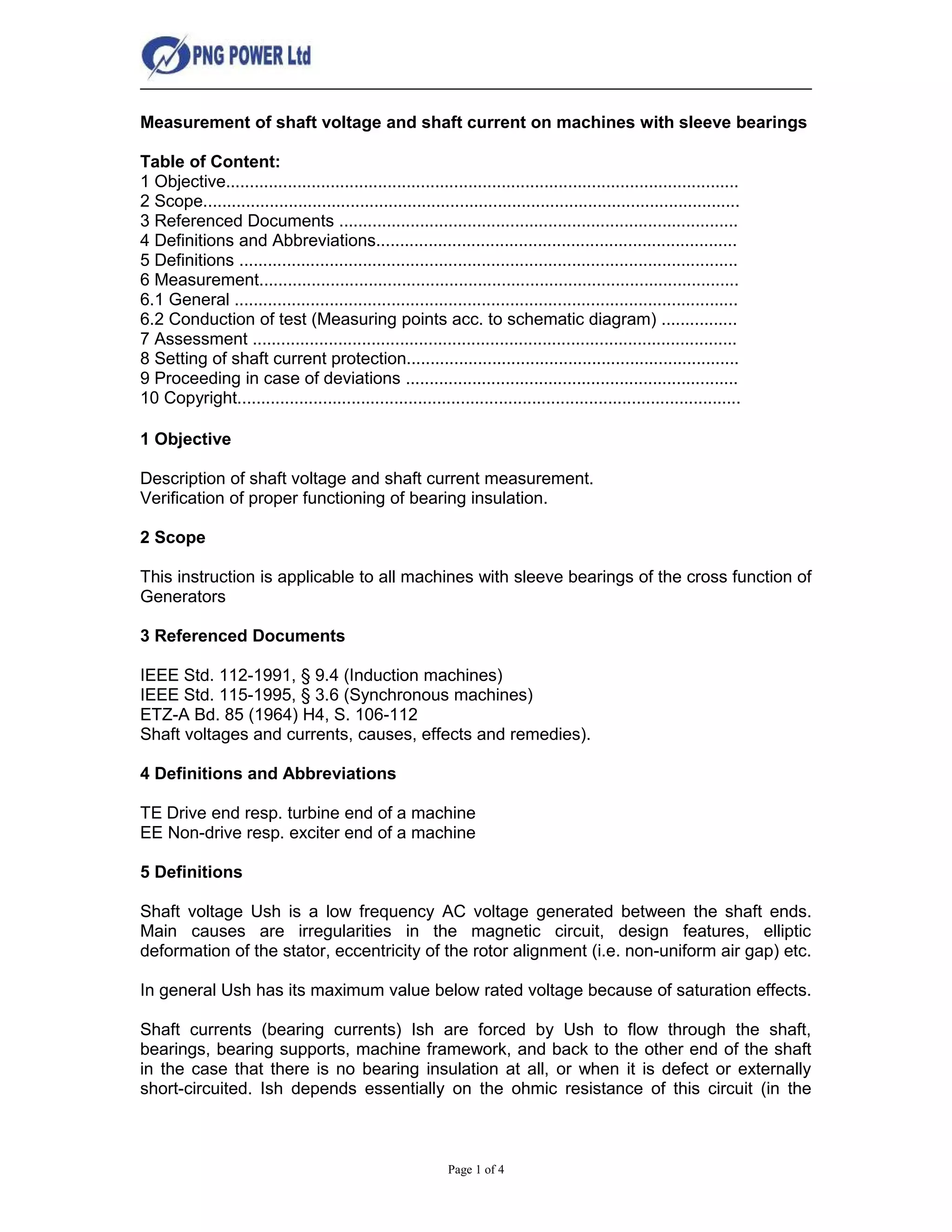 Measurement of shaft voltage and shaft current on machines with sleeve ...