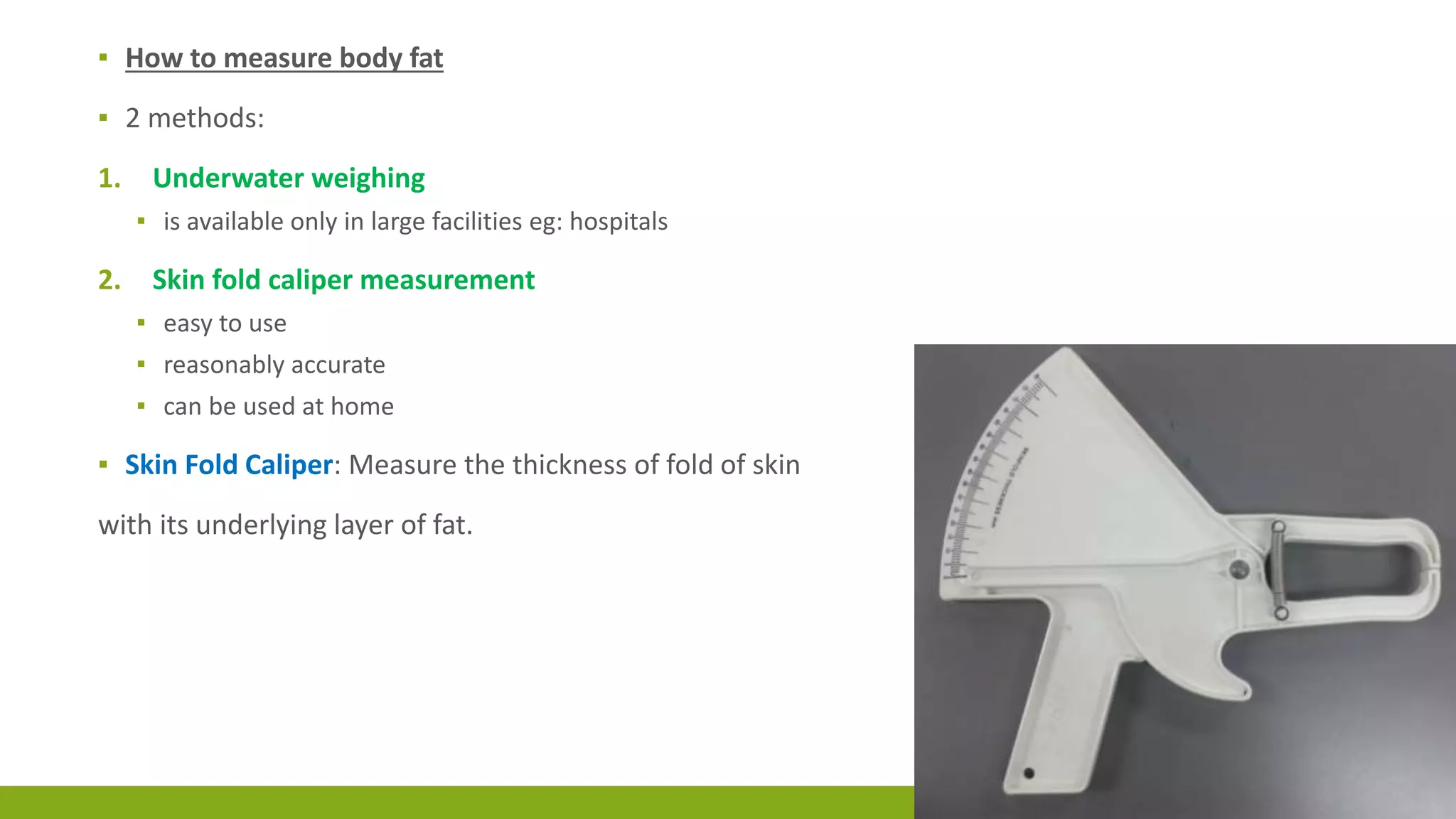 Measurement of skin fold thickness | PPTX