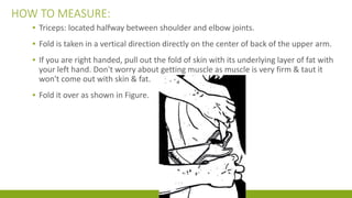 Measurement of skin fold thickness | PPTX