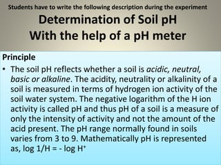 Measurement of soil pH part ii | PPTX