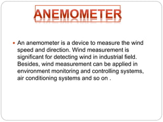 Measurement of speed of wind | PPT