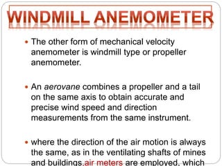 Measurement of speed of wind | PPT