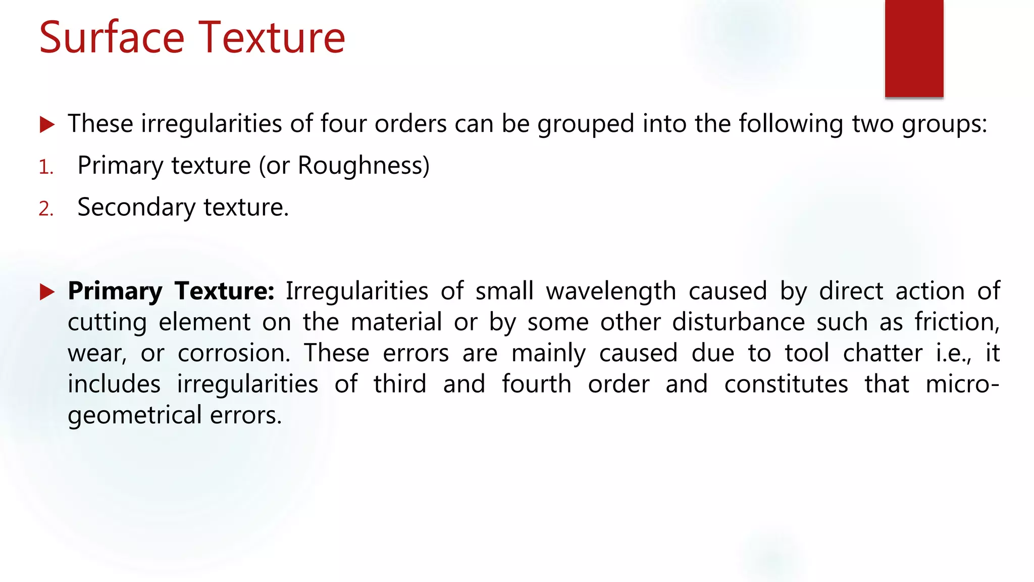 Measurement of surface finish | PPTX
