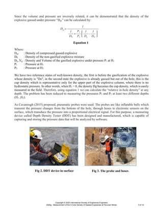Measurement of the in hole density of gassed explosives at peruvian ...