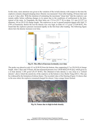 Measurement of the in hole density of gassed explosives at peruvian ...