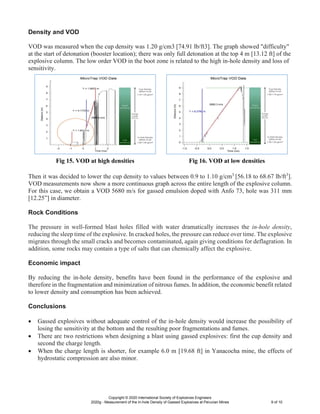 Measurement of the in hole density of gassed explosives at peruvian ...