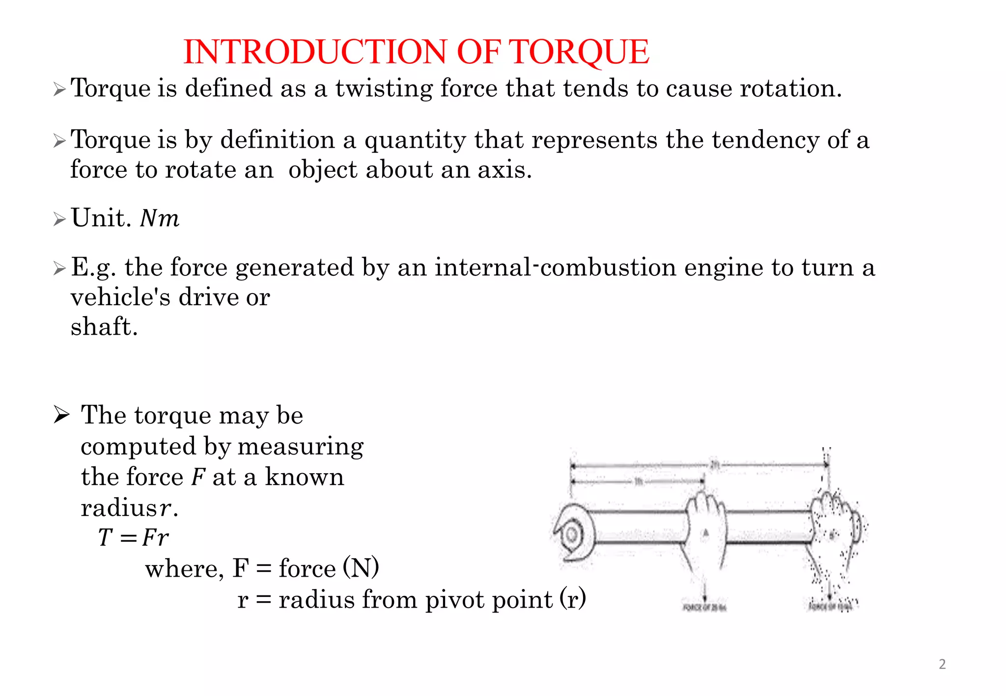 Measurement of torque | PPTX