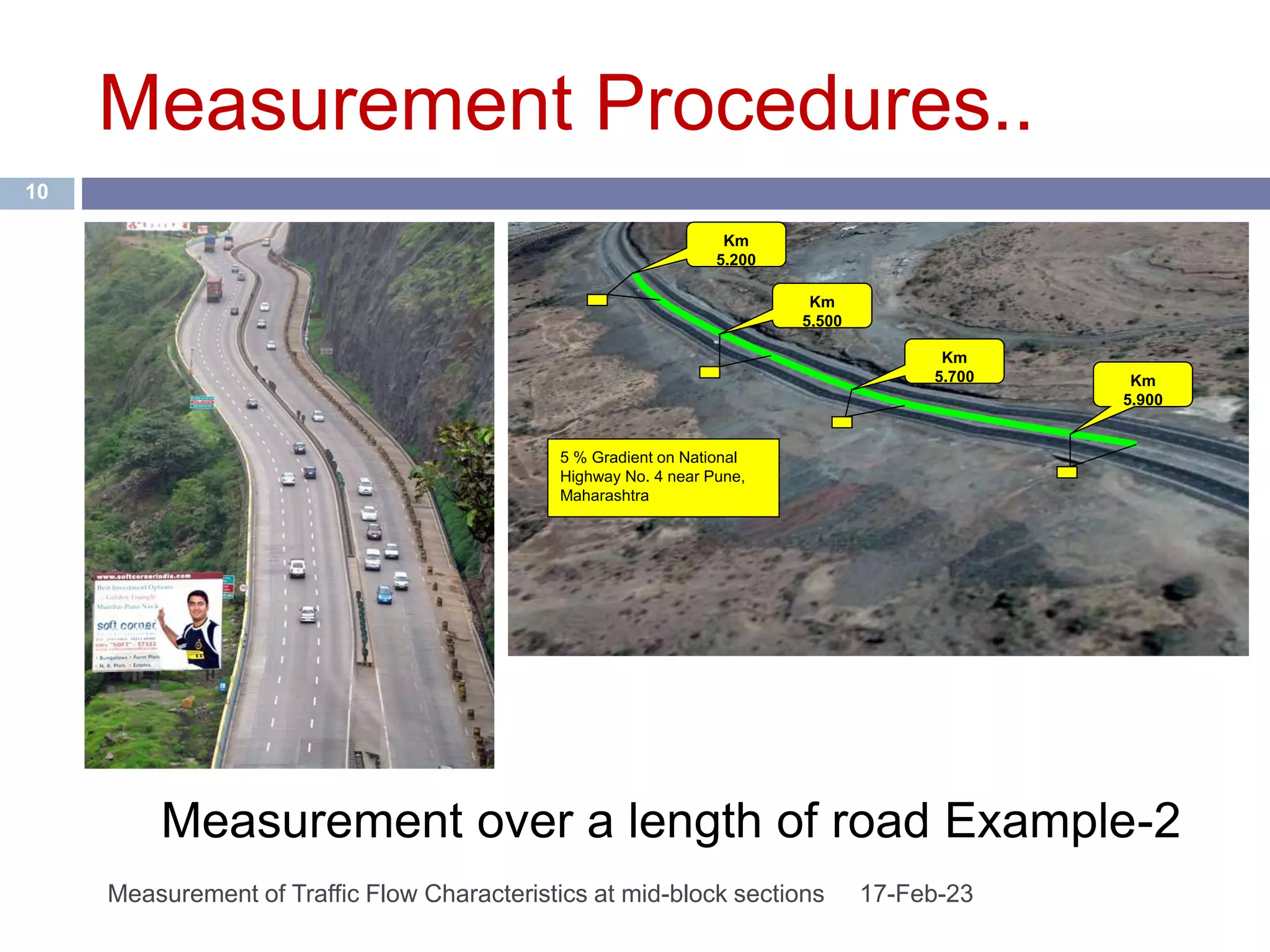 Measurement of Traffic Flow Characteristics at mid-block sections ...