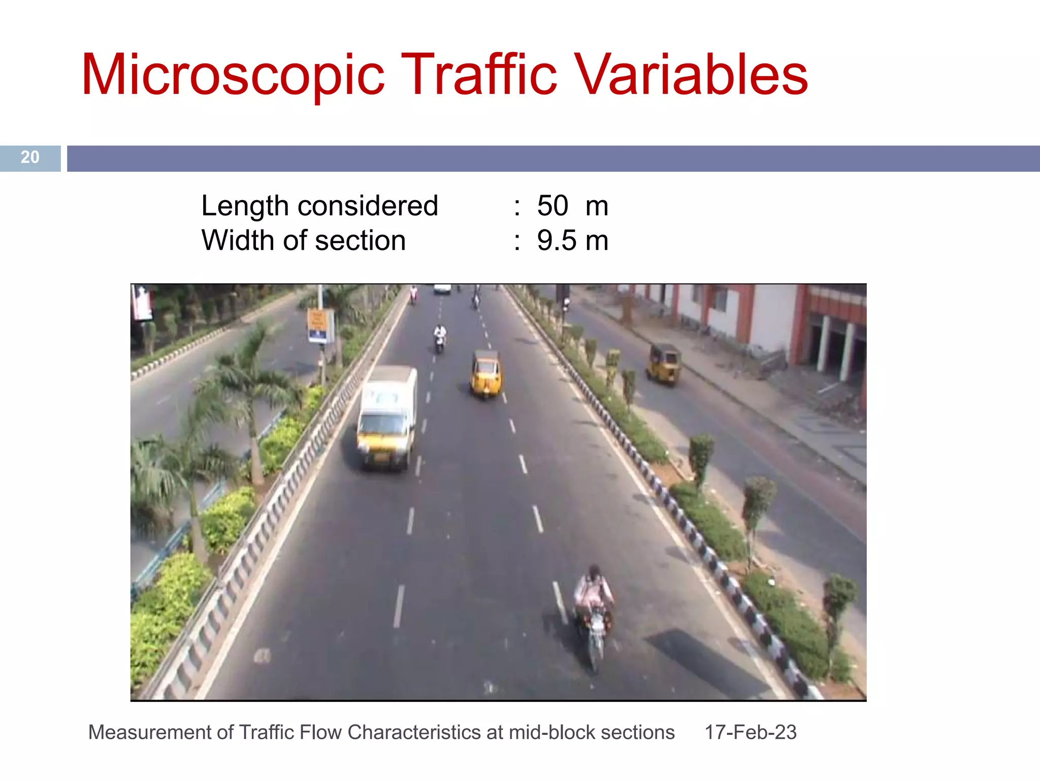 Measurement of Traffic Flow Characteristics at mid-block sections ...