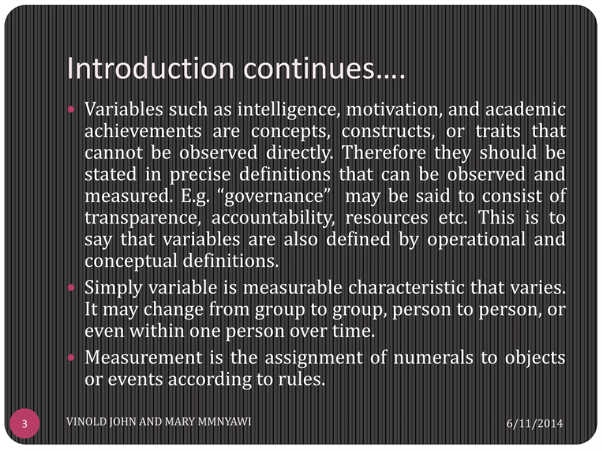 Measurement of variables IN RESEARCH | PPTX