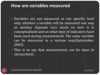 Measurement of variables IN RESEARCH | PPTX